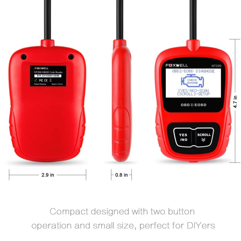 Review of Foxwell NT200 DIY OBD2 Scanner OBD II/EOBD Diagnostic Tool ...