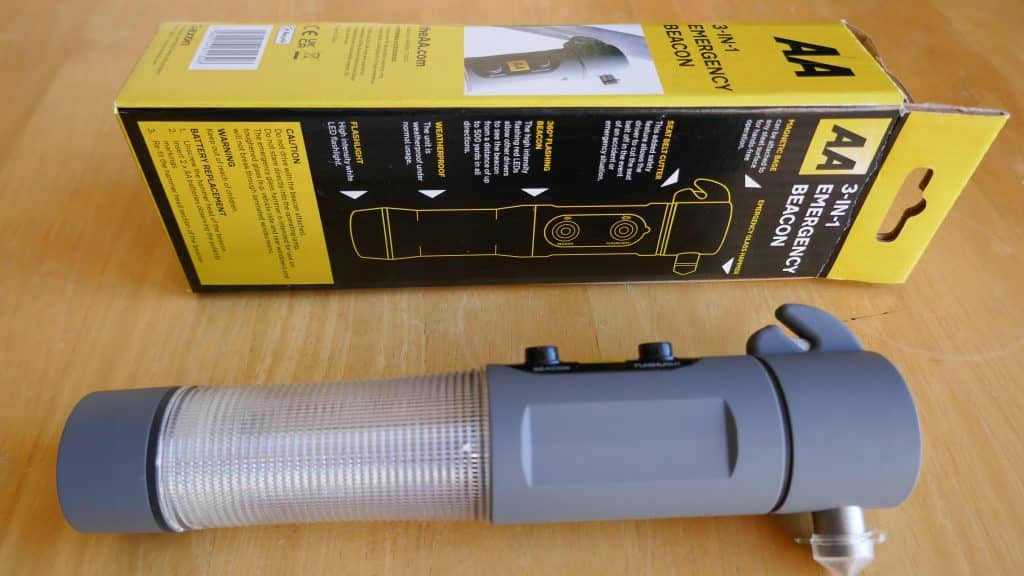 Review - AA 3-in-1 Emergency Flashing Beacon Torch Glass Hammer ...